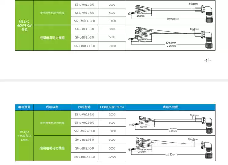 汇川伺服连接线S6-L-M107/B107/P124-5.0 6 7 8 10 13 20.0-T高柔