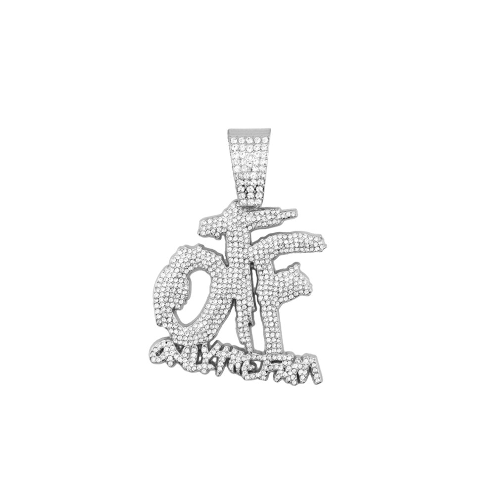 European and American Fashion Diamond Shiny OTF Letter Cuban Necklace ...