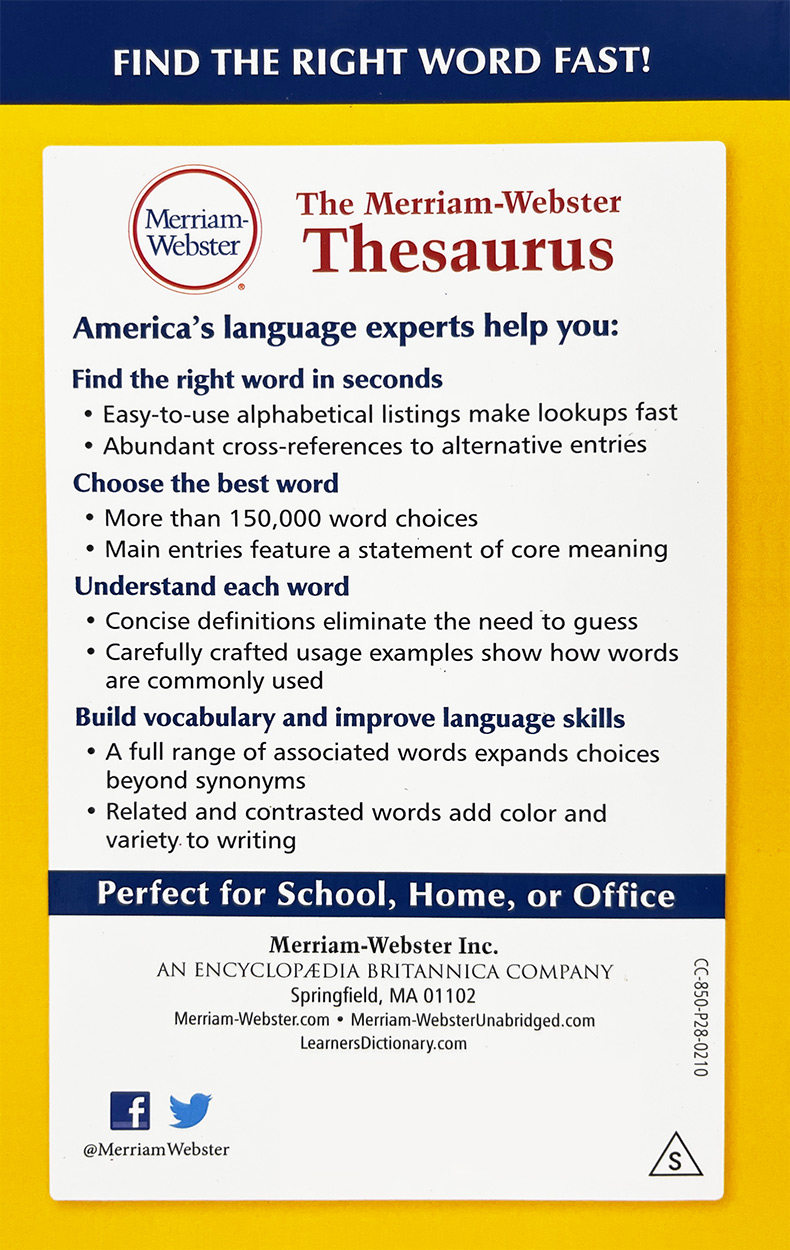 📚揭秘语言大师的秘密武器！The Merriam-Webster Thesaurus 让你的英语词汇量起飞🚀-进口教材/考试类/工具书类原版书 ...