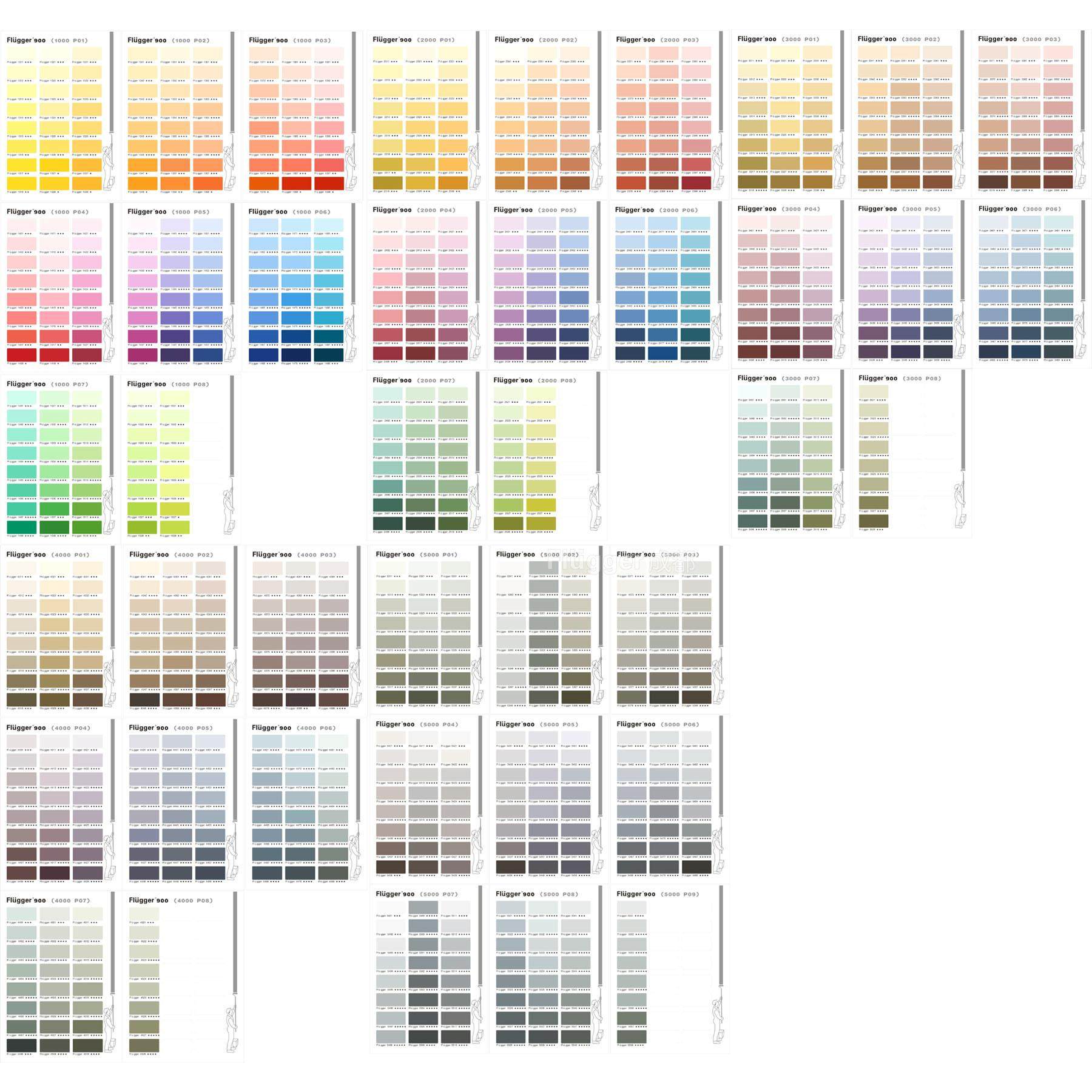 [USD 28.97] flugger fortune pavilion 230 color card paper color card ...