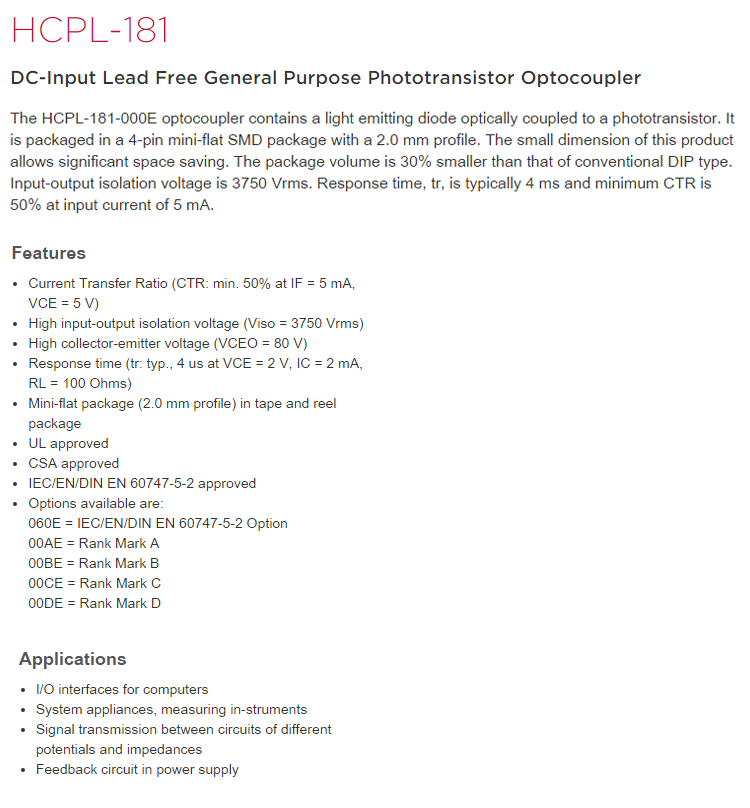 原装正品 贴片 HCPL-181-00BE SOP-4 晶体管 光隔离器-阿里巴巴