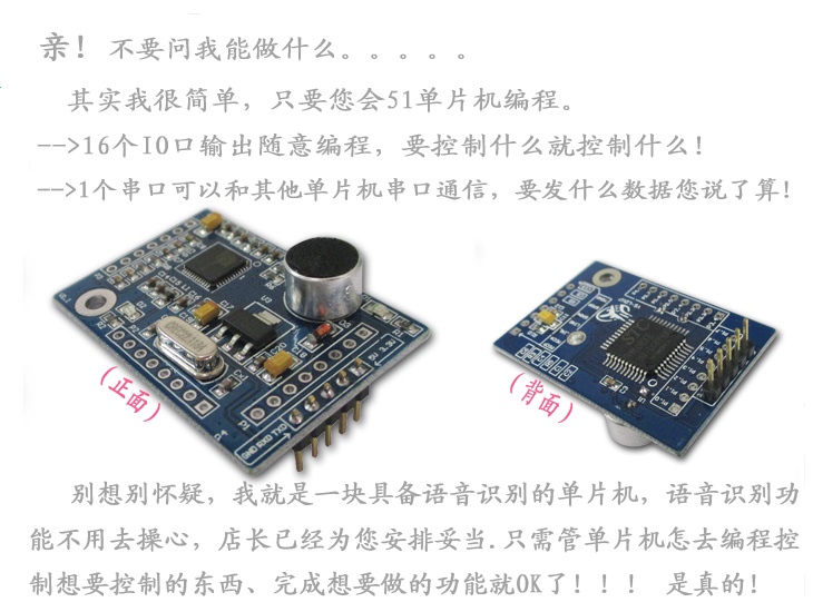 电子模块-LD3320A语音识别模块 语音交互/声音控制/智能家居/51单片机...