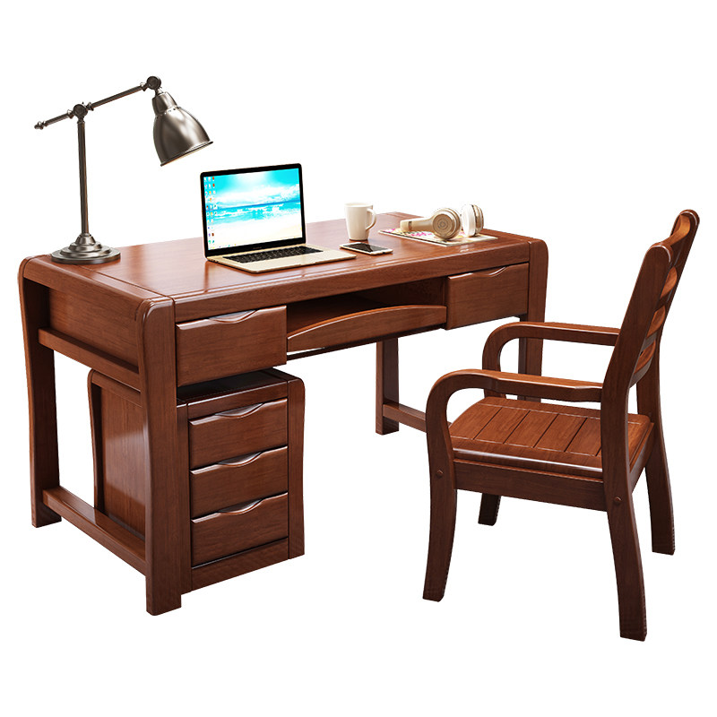 Fan Yi solid wood desk home computer desk modern new Chinese style desk ...