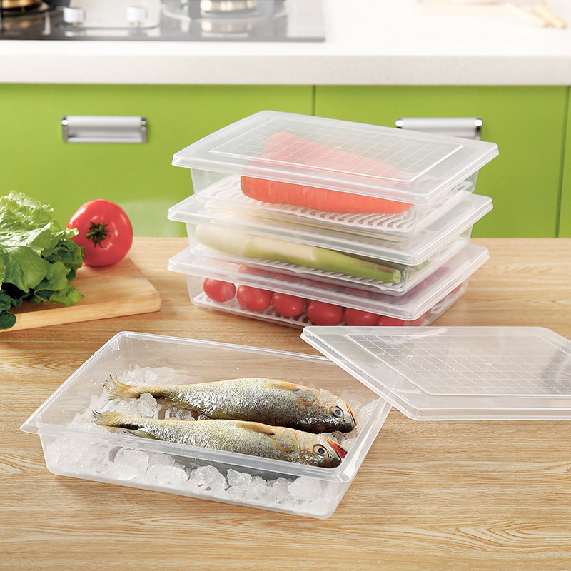 Buy Kitchen refrigerator water preservation box rectangular transparent ...