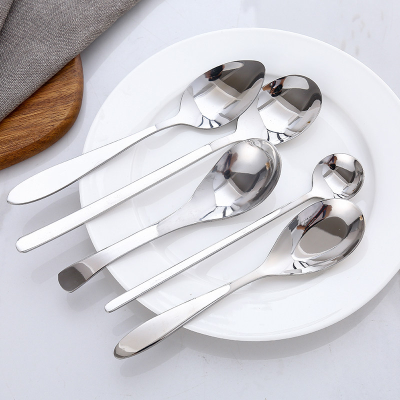 Buy 304 stainless steel spoon home long handle Korean small spoon adult ...