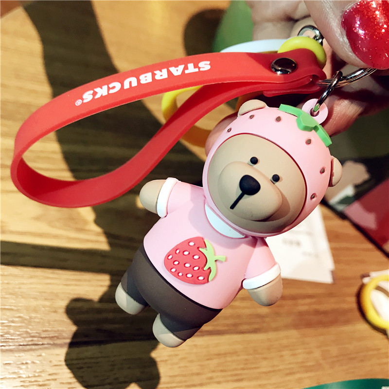 Buy Starbucks keychain teddy bear key pendant female Korean girl gift ...