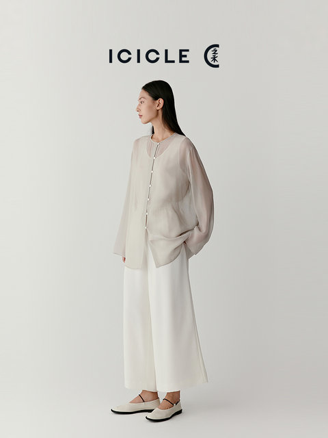 ICICLE Zhihe Women's Clothing 2025 Summer New Silk Chiffon Fancy Top