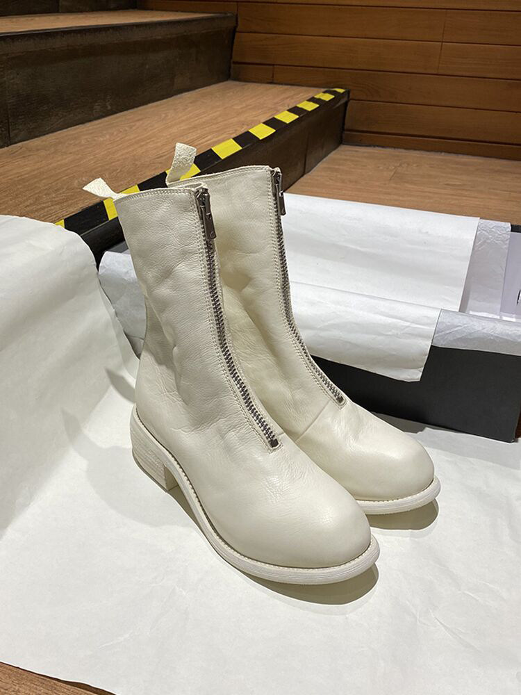 Guidi Ghost Emperor Women's Boot PL2 Zipper White Boots Leather Martin ...