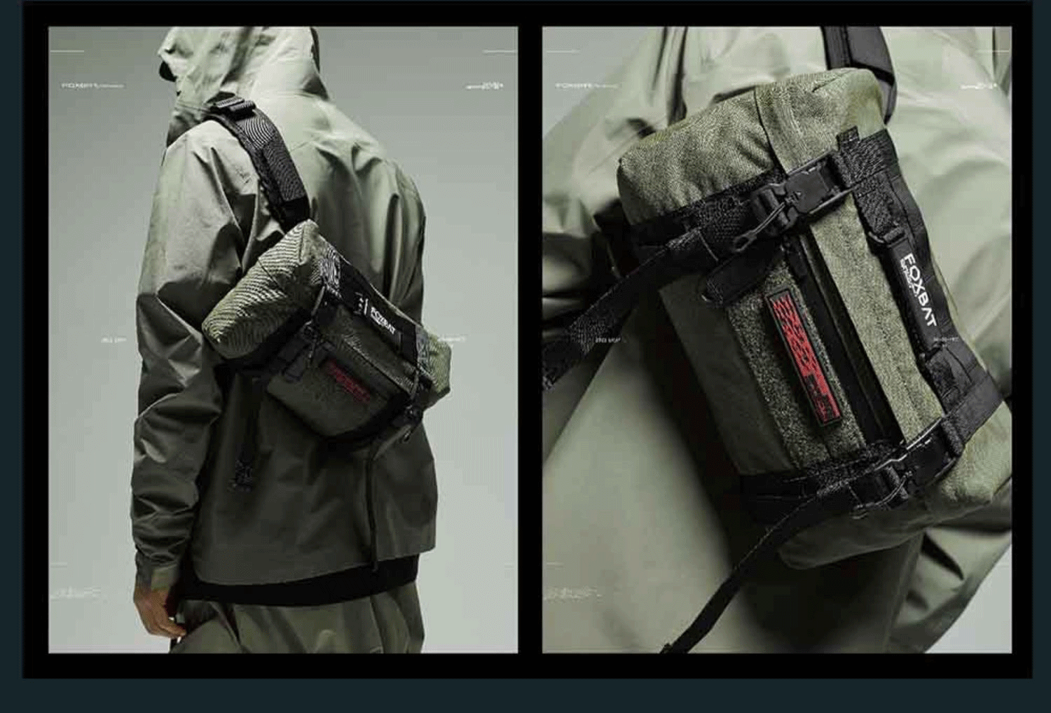 狐蝠工業LEG-09 X-PAC材質斜挎包 機車風格男士磁扣單肩包 可摺疊休閒男包