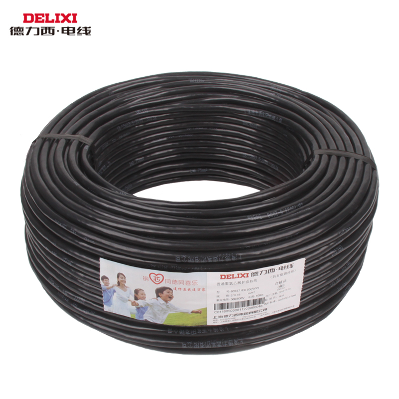 Delixi wire and cable RVV4*0.5 0.75 1 1.5 2.5 4 square four core ...
