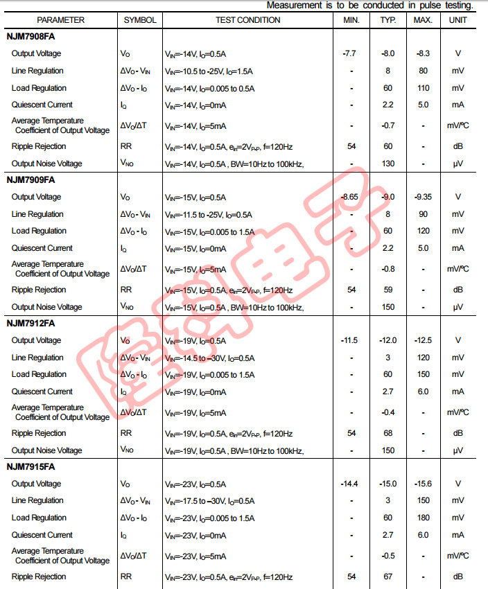 NJM7915FA three-terminal regulator negative 15V plastic package 7915A ...