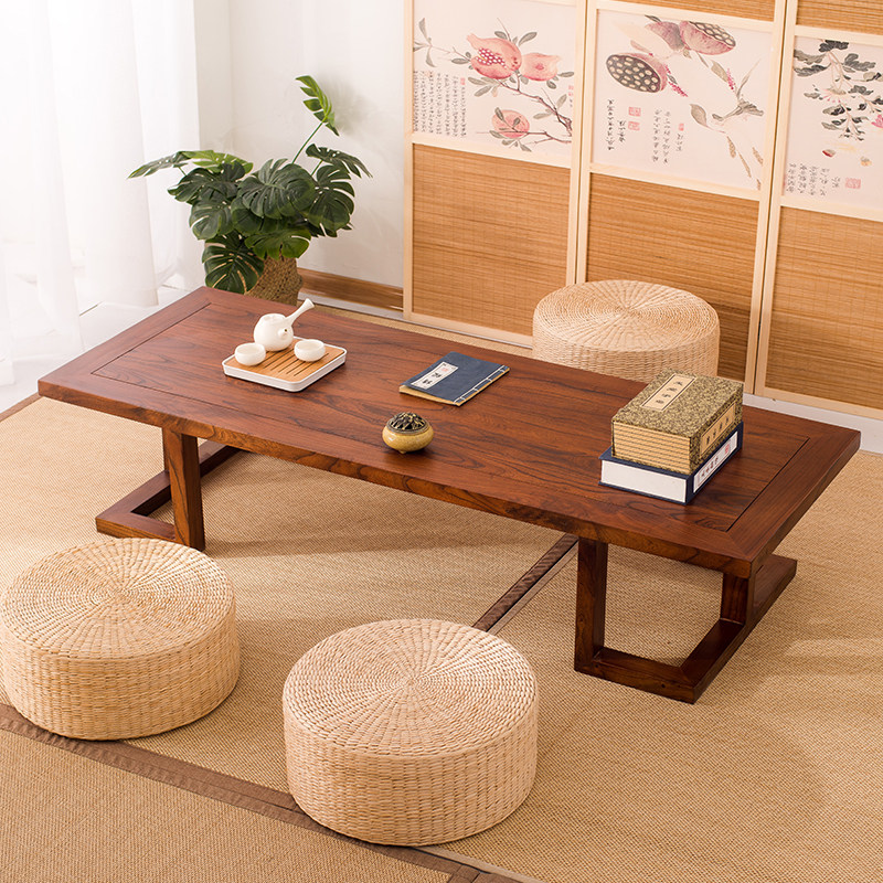 [USD 428.21] Old Elm Tatami Tea Table Solid Wood Japanese Tea Table ...