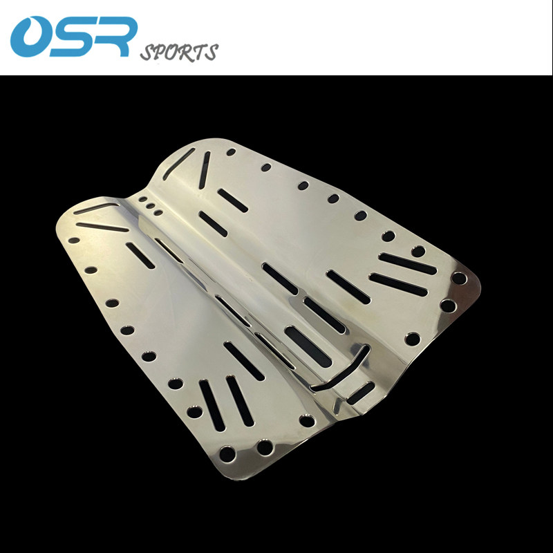 Technical diving backplate made of 316 stainless steel with mirror ...