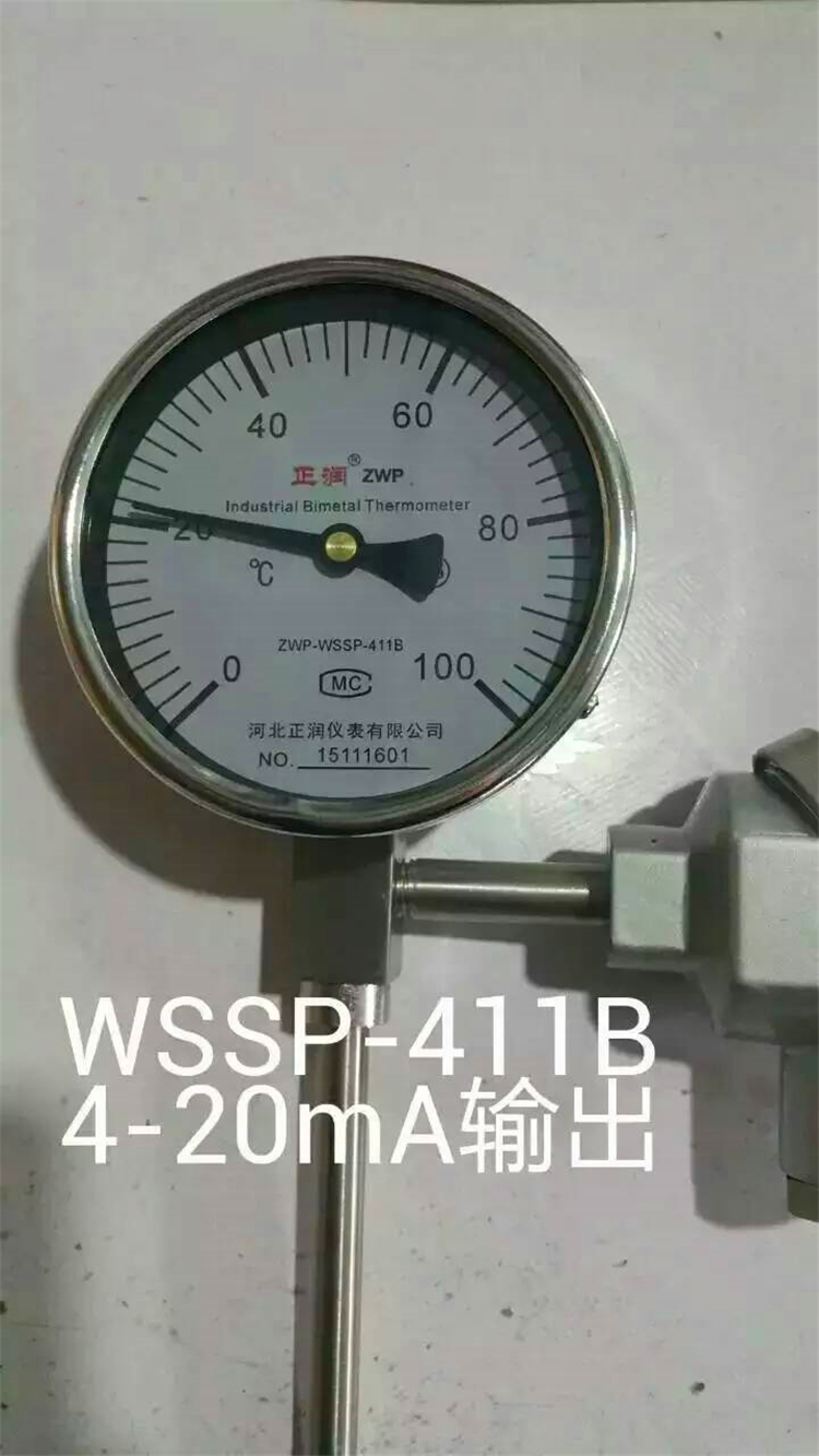 Tianjin Jixing stainless steel WSS bimetal thermometer boiler pipe pointer disc 304 thermometer