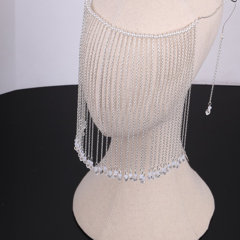 面纱古风女遮脸古装配饰汉服头饰流苏超仙步摇古代串珠挂耳面帘-阿里巴巴