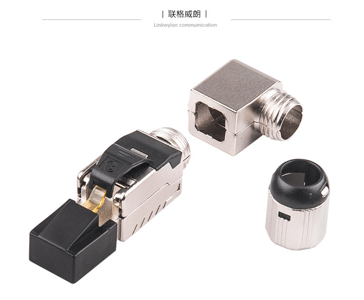 RJ45 Full Shielded Zinc-alloy Field Plug 90 degree Angled Cat.6A Cat7 ...