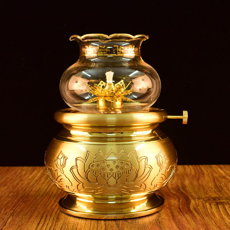 [USD 103.52] For the Buddha oil lamps to prevent wind and adjust the ...