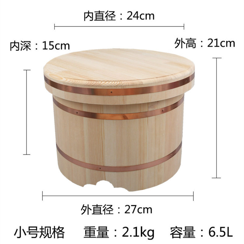 [USD 51.07] Japanese luxury wood sushi rice bucket copper-brim rice ...