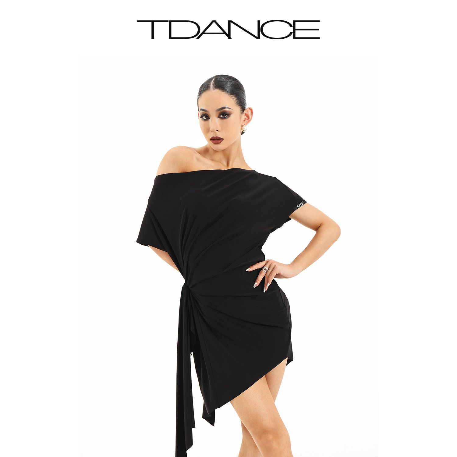 TDANCE拉丁舞连衣裙 ：腰间飘逸系带，后背镂空收腰，让你舞动全场！💃-拉丁舞上装-淘宝好物网