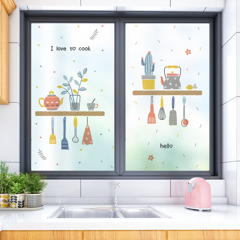 Kitchen glass stickers: how to get privacy and light at the same time?