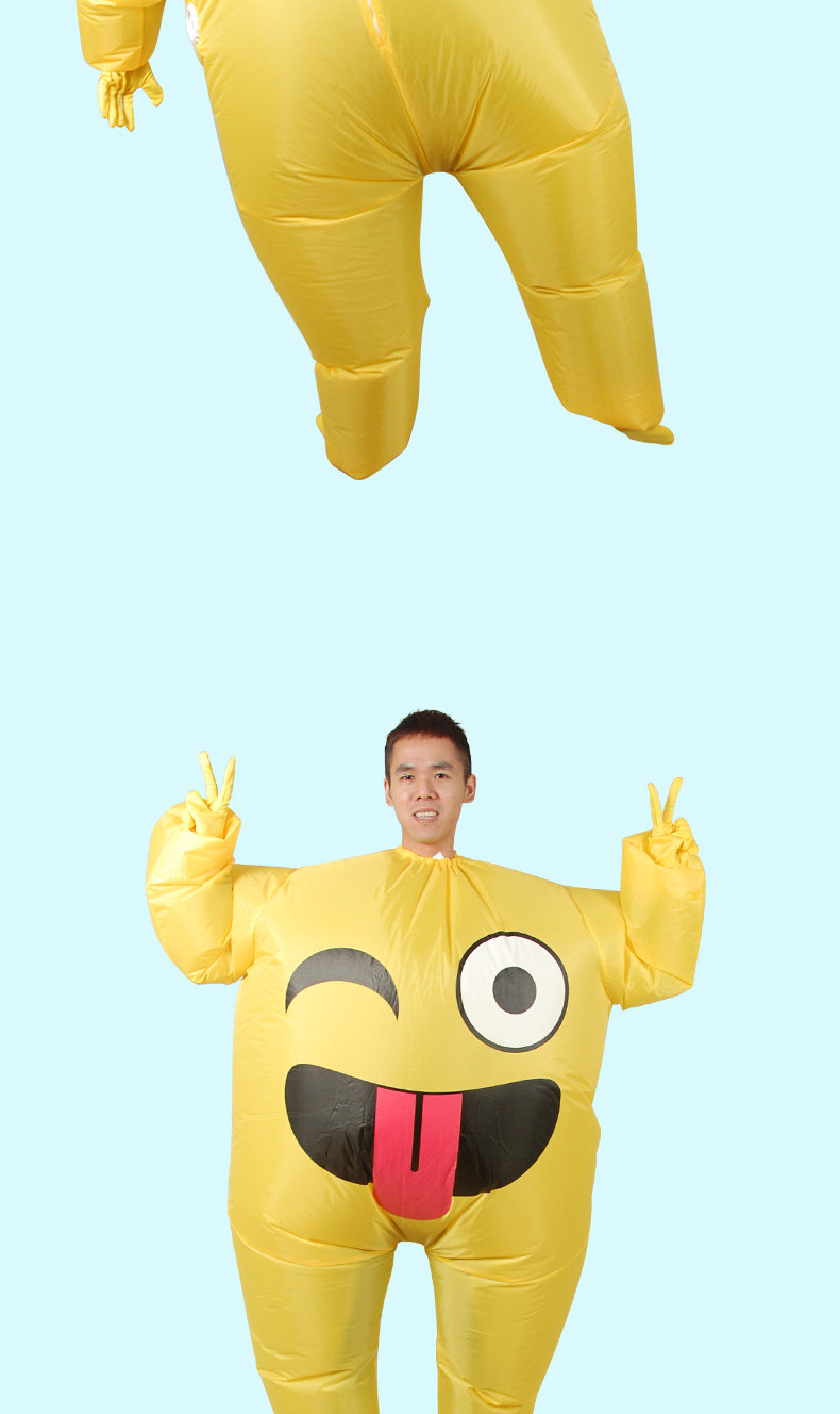 Inflatable Face Emoji Costume For Adult Cosplay Clothing Funny Smile ...