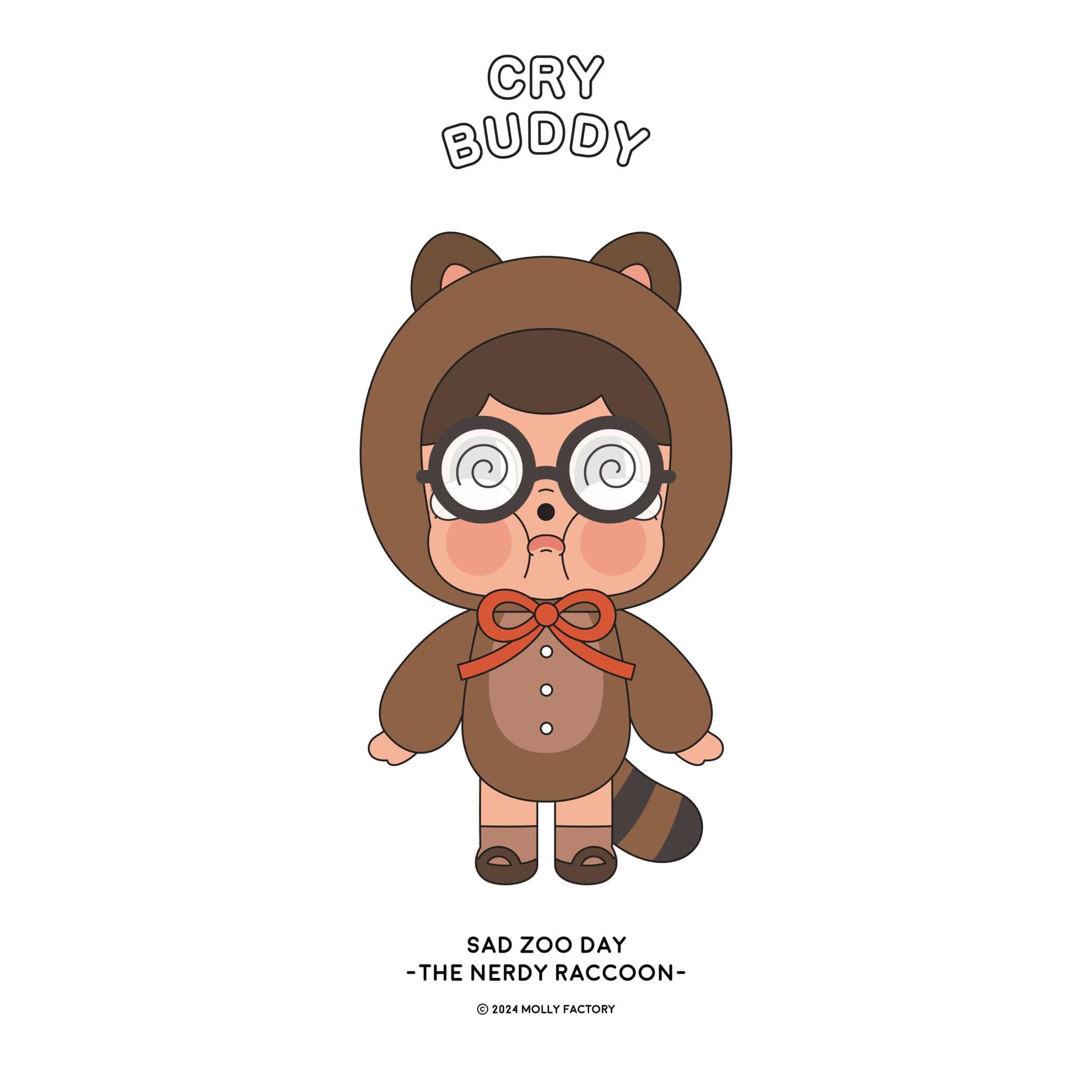 Molly Factory Crybaby 悲伤动物园浣熊：治愈系毛绒玩具，让你一秒变软萌！-潮玩大体-淘宝好物网