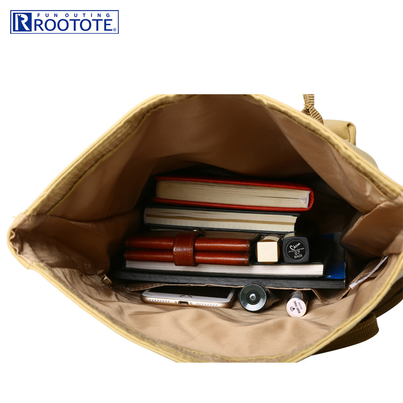 ROOTOTE Japanese Tote Bag Pink Canvas Anti-Splashing Backpack for Hand ...