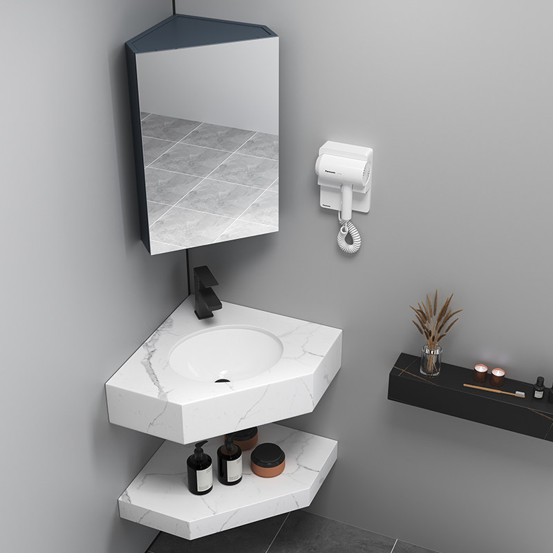 [USD 186.61] Triangular Washbasin Cabinet Combination Corner Rock ...