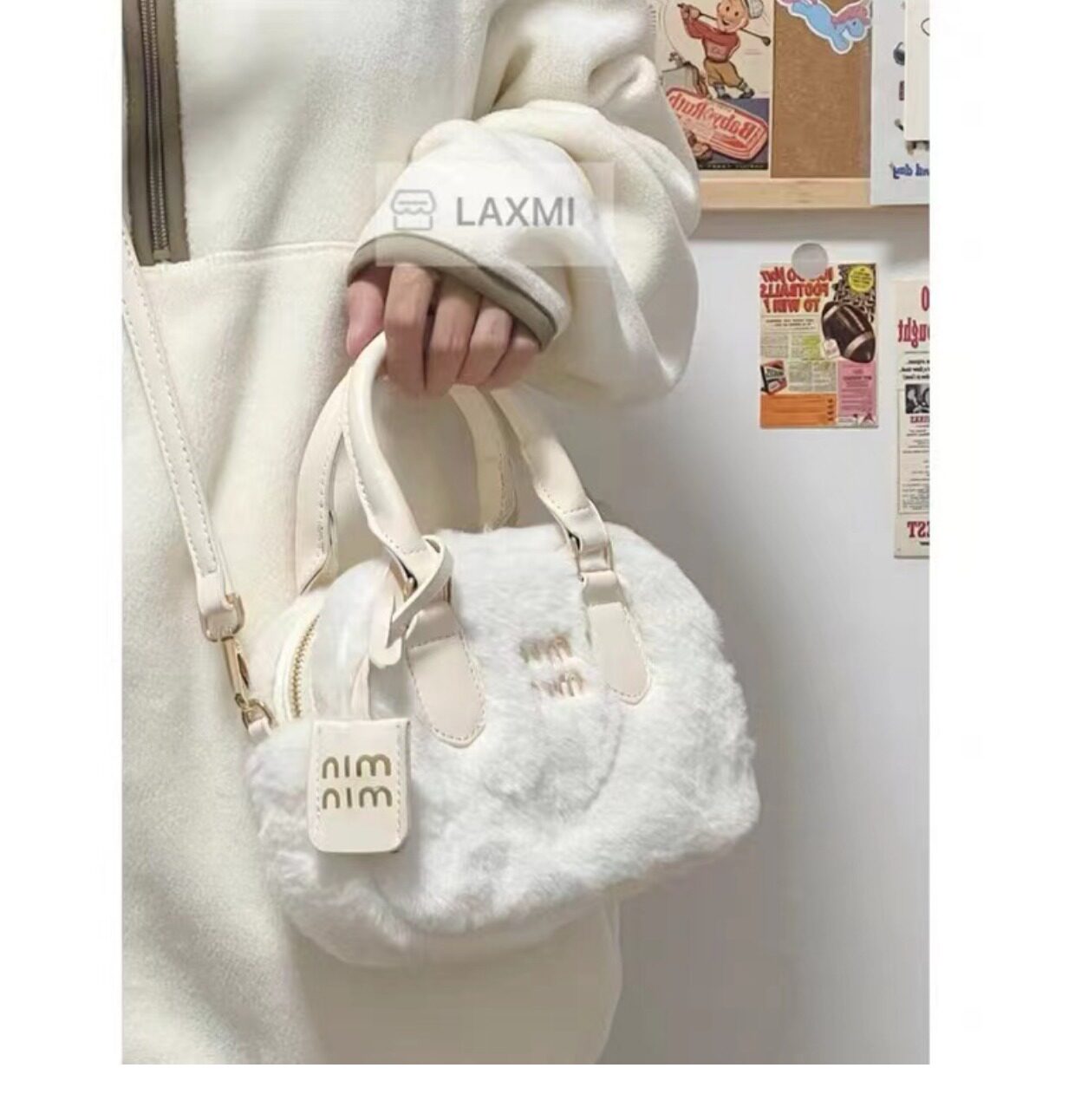 2023 New Autumn and Winter Fashionable Fluffy Bag Cute Handbag Pink ...