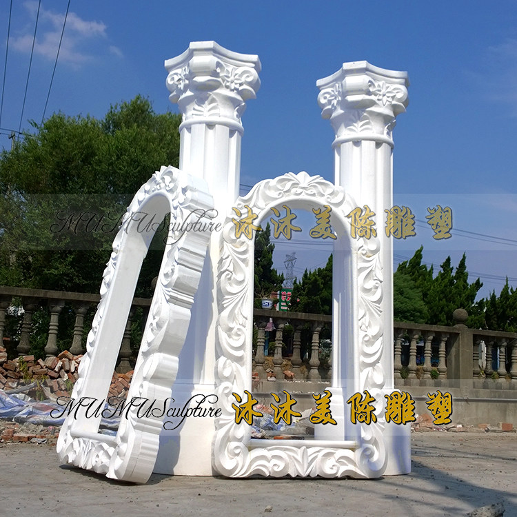 High-end wedding foam props European carved pattern arch Roman column ...