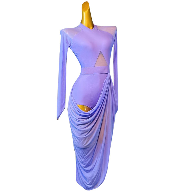 浅紫色拉丁舞连衣裙Q463｜舞池C位神器！美到窒息的舞台战袍来啦！-拉丁舞演出服-淘宝好物网