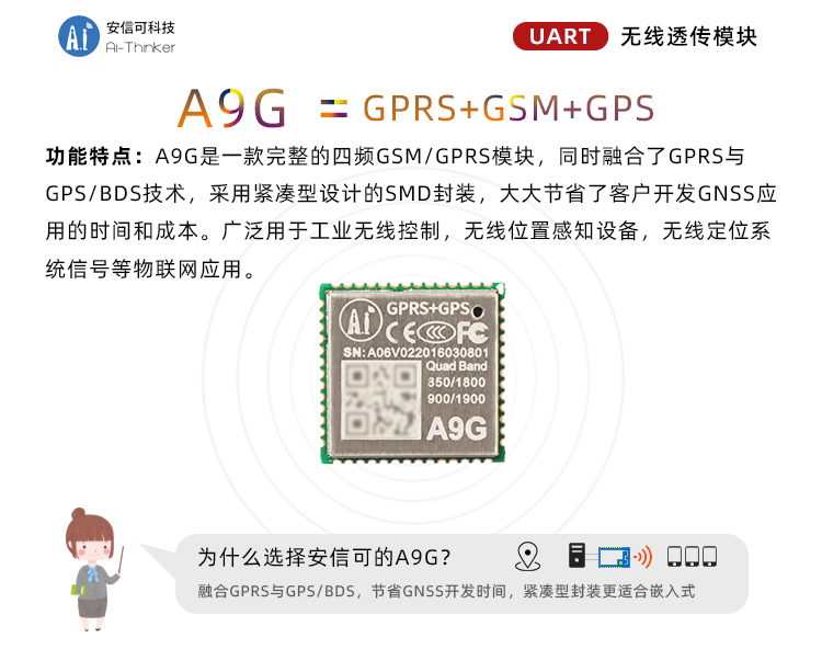 GPRS+GPS模块 A9G模组\短信\语音\无线数据传输\安信可-阿里巴巴