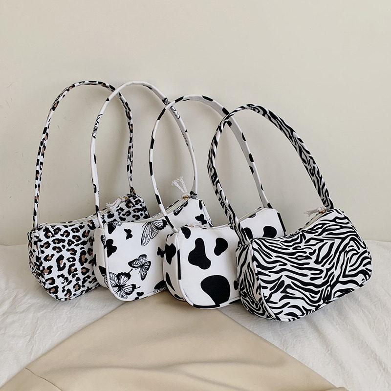 French armpit bag canvas 2024 new niche design retro fashion zebra ...