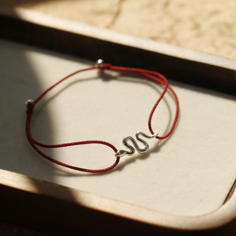 Little snake sterling silver snake bracelet: year of the snake red ...