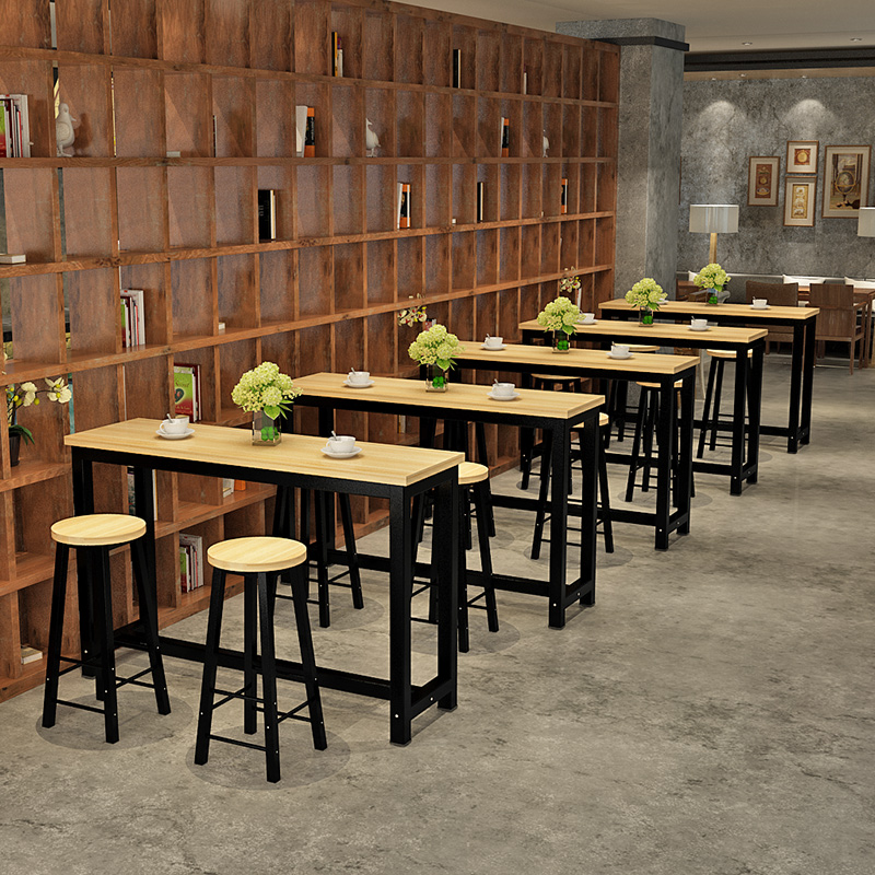 吧檯桌現代簡約靠牆家用長條高桌創意酒吧桌窄桌長方形高腳桌定製
