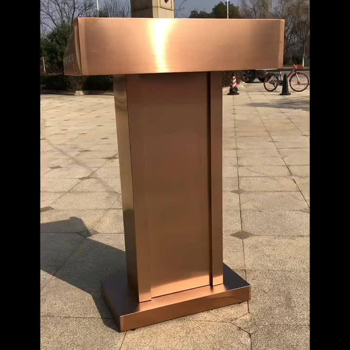 Premium Wooden Stainless Steel Speech Lectern Rostrum Pulpit Podium For ...