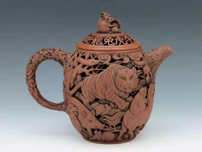 臺灣名家手工茶具 李昆明蔡勝吉十二生肖朱泥壺 240cc直郵