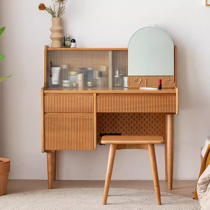 Scandinavian solid wood cherry wood comb dressing table, how to create ...