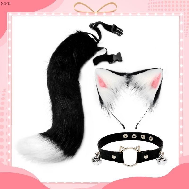 [USD 11.24] White Fox Ear Cat Ear Cattail Set Fox Day Handmade COSPLAY ...
