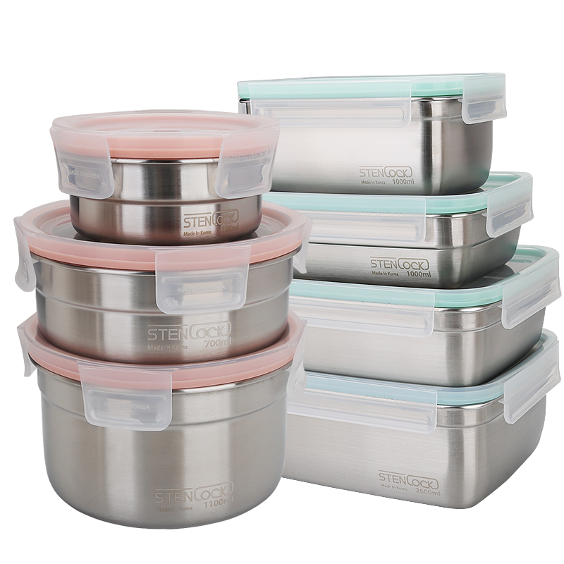 [USD 19.03] South Korea Stenlock 304 Stainless Steel Lunch Box Fruit Lunch Box Sealed ...