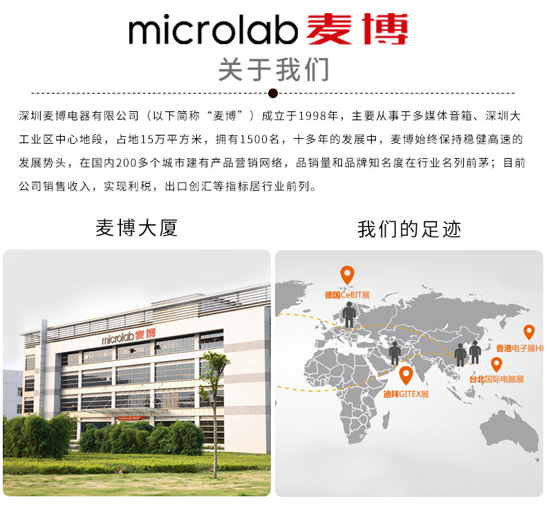 Microlab/maibo m400 desktop computer audio subwoofer 2.1 multimedia ...