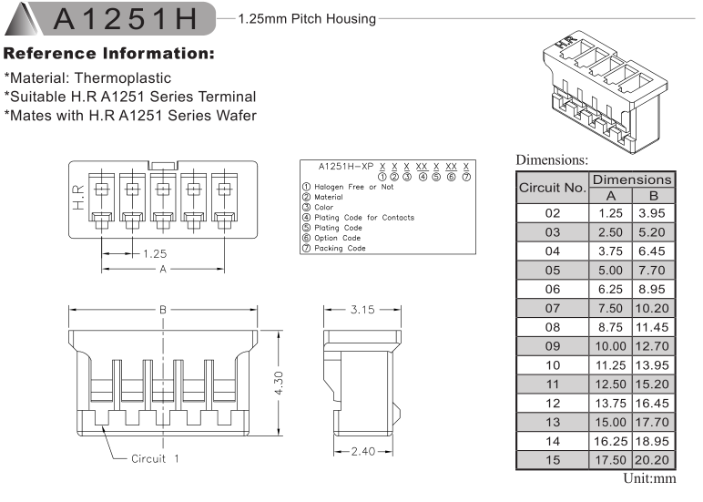 台湾灿达HR连接器 替代JAE IL-Z A1251H-10P Housing 胶壳-阿里巴巴