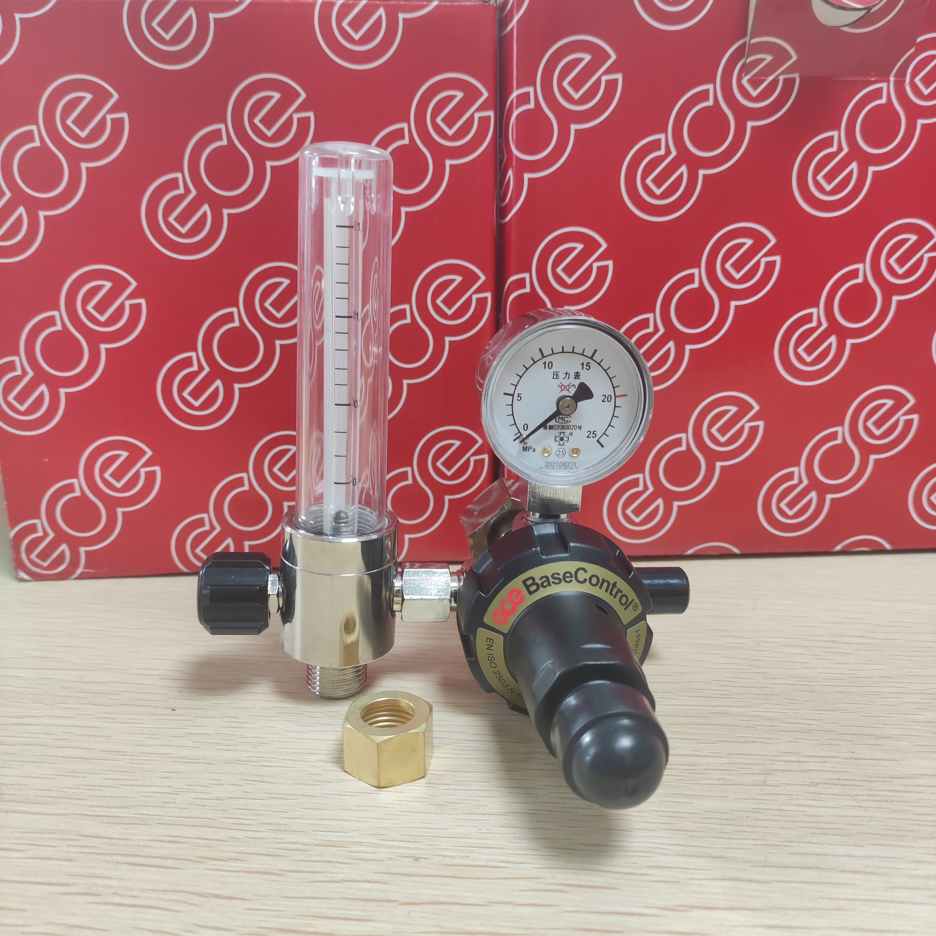 瑞典GCE标气瓶流量管黄铜减压阀器1.5-10L/min W21.8RH