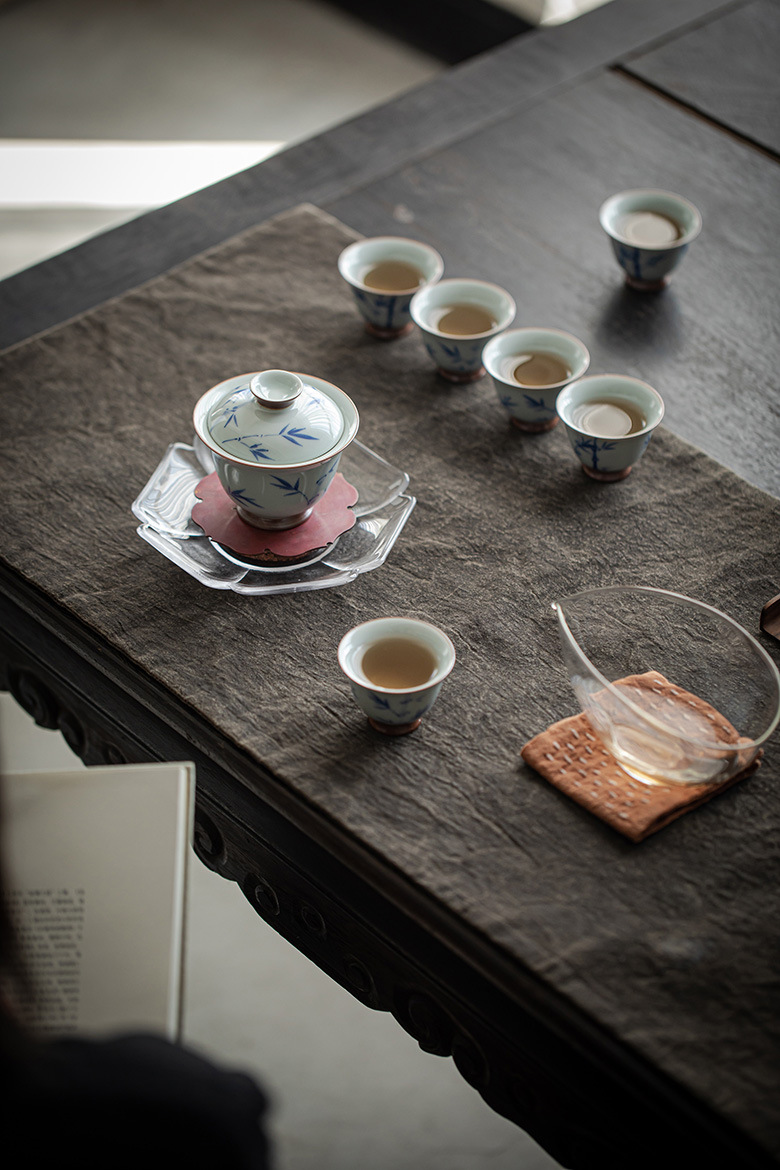 中秋茶具伴手禮 手繪青花竹子整套茶具禮盒家用套組茶禮蓋碗新品|功夫茶具|ETMall東森購物網