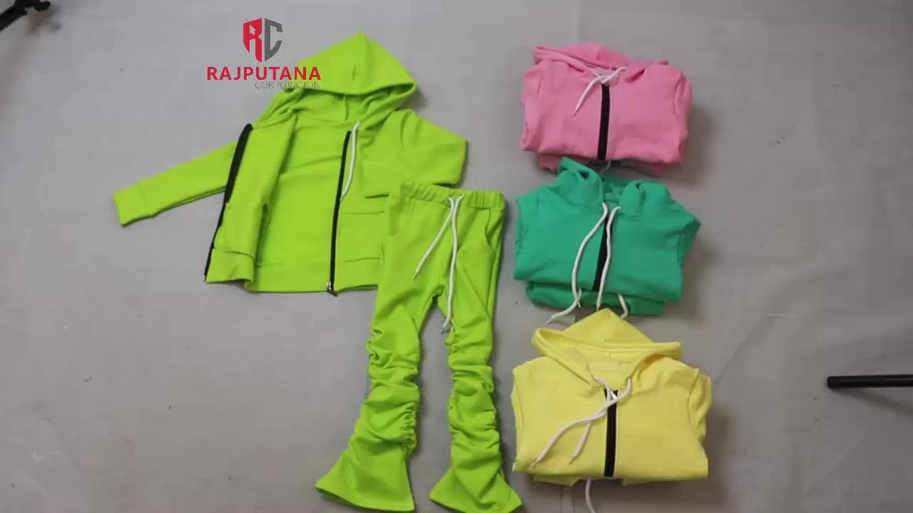 Custom Kids Tracksuit Clothes Girl Sweatshirt & Jogger Pant Sweatsuits ...