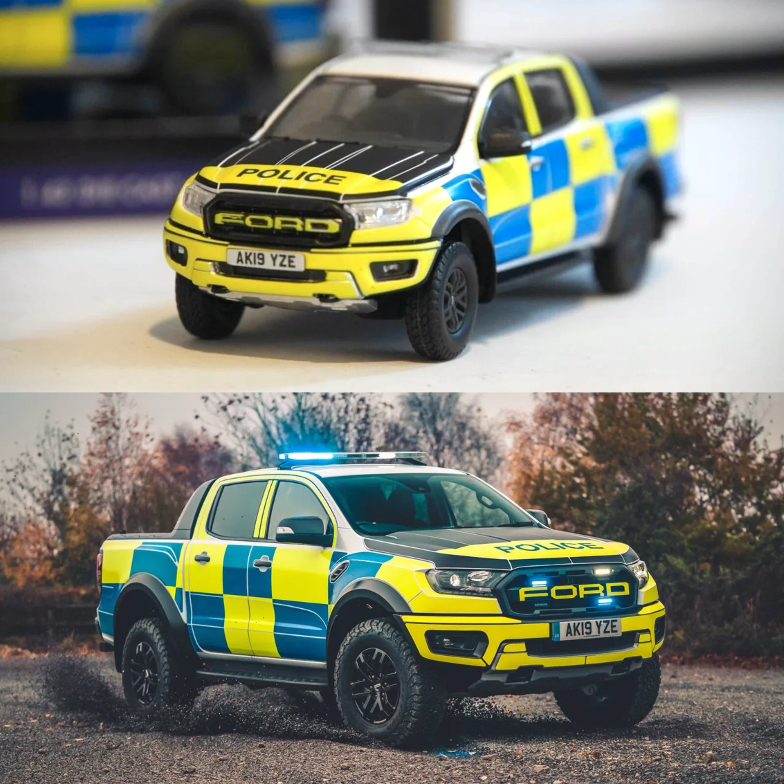 Corgi福特猛禽英国警车皮卡Ford Ranger Raptor Police 1:43 2019：🌟警车迷的梦想藏品，细节满分！🔥-汽车 ...
