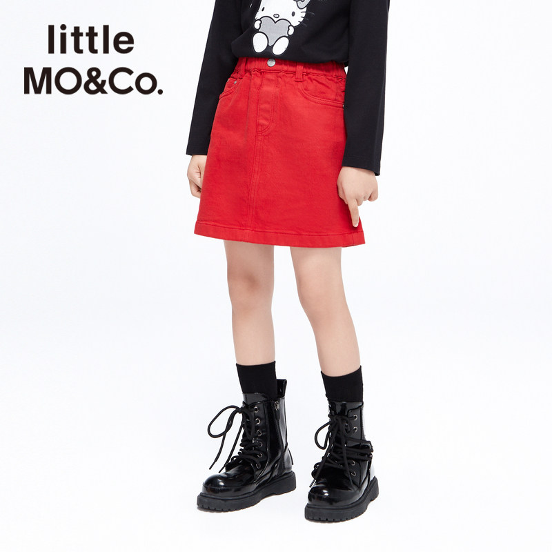 Little Moco童装新年女童牛仔A字裙：打造新年小公主的必备单品！-半身裙-淘宝百科网