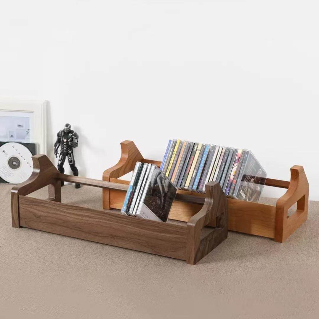 Solid wood cd rack: a refined companion for your musical moments