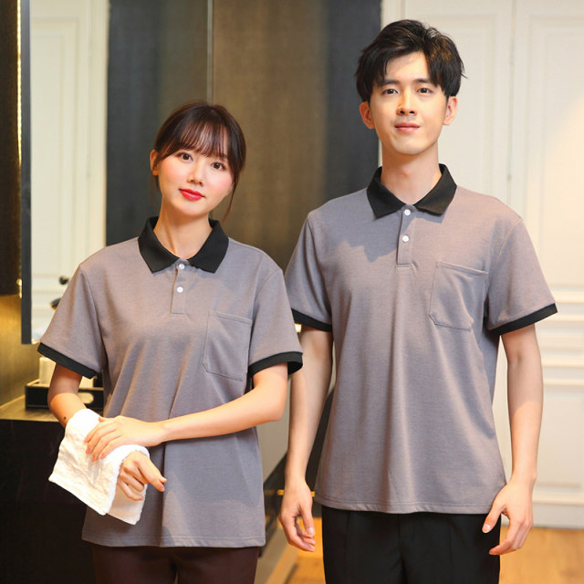 Property cleaning work clothes for women short-sleeved summer shopping ...