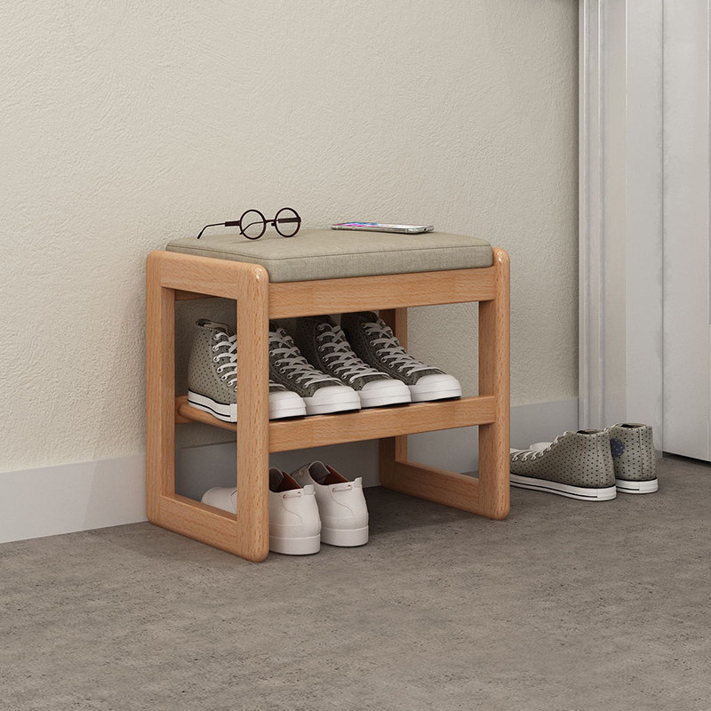 [USD 251.43] All solid wood shoe changing stools for home door wear ...